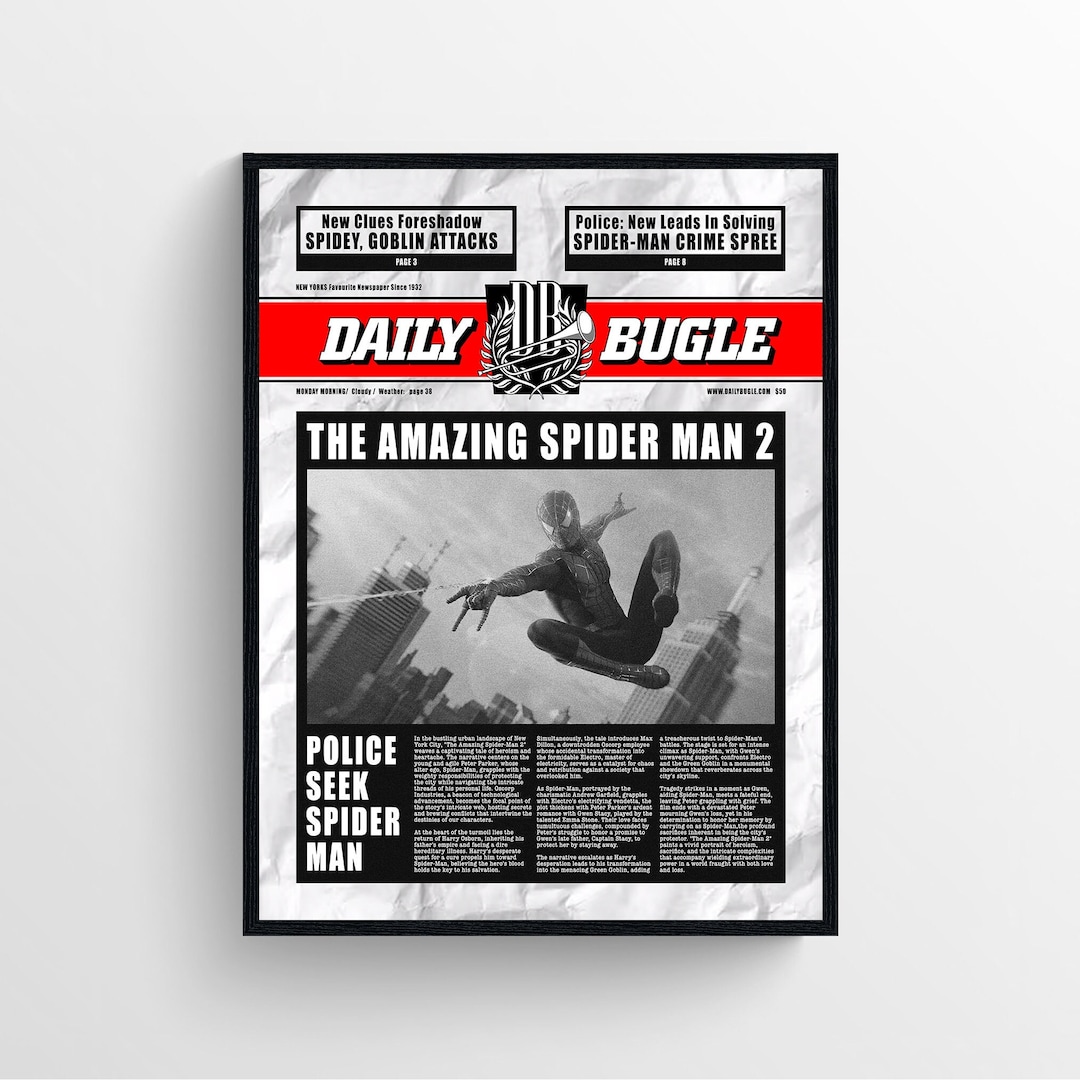 The Daily Bugle Spider-man Poster, Marvel Wall Art, Geek Gift for ...