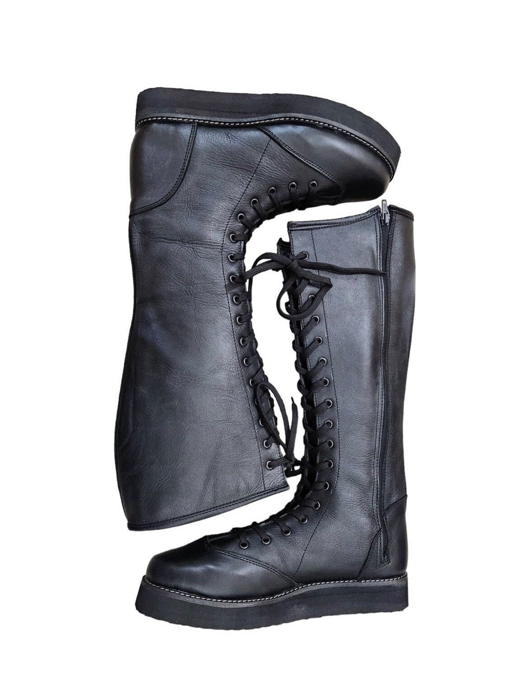 Pro Wrestling Boots, Handmade, ZIPPER & Lace-up Style, 100% Original ...