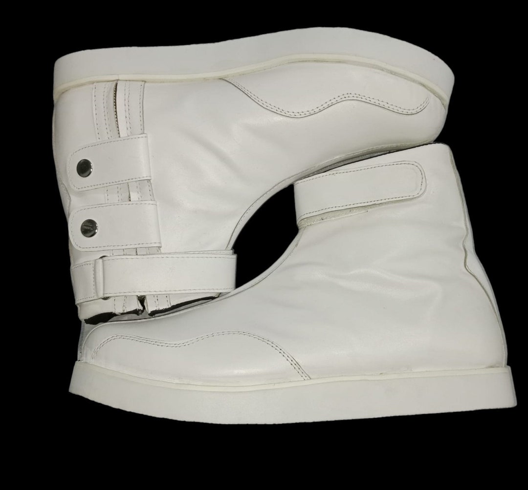 Handmade Leather Wrestling Boots: Low Cut, Zip & Hook, White - Etsy