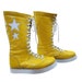 Pro Wrestling Boots, Handmade, 100% Original Leather, Yellow Color ...