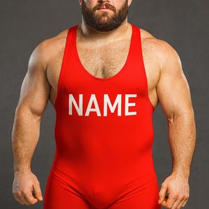 Pro Wrestling Red Singlets , Personalized Name, Logo & Colors - Etsy