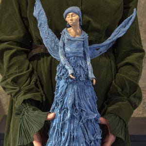Female Blue Angel Sculpture, Mother's Day Gift, Graceful Artwork for ...