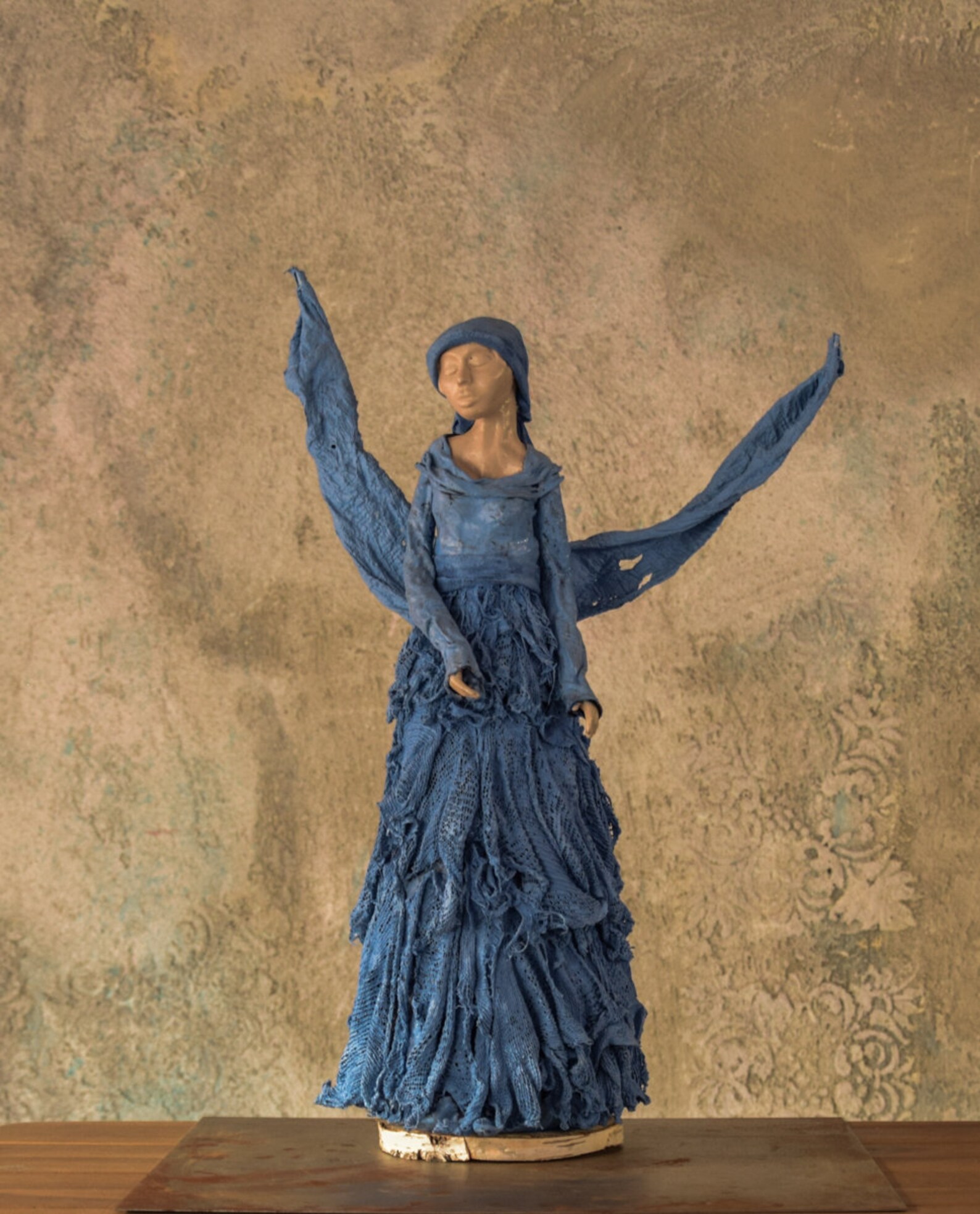 Female Blue Angel Sculpture, Mother's Day Gift, Graceful Artwork for ...