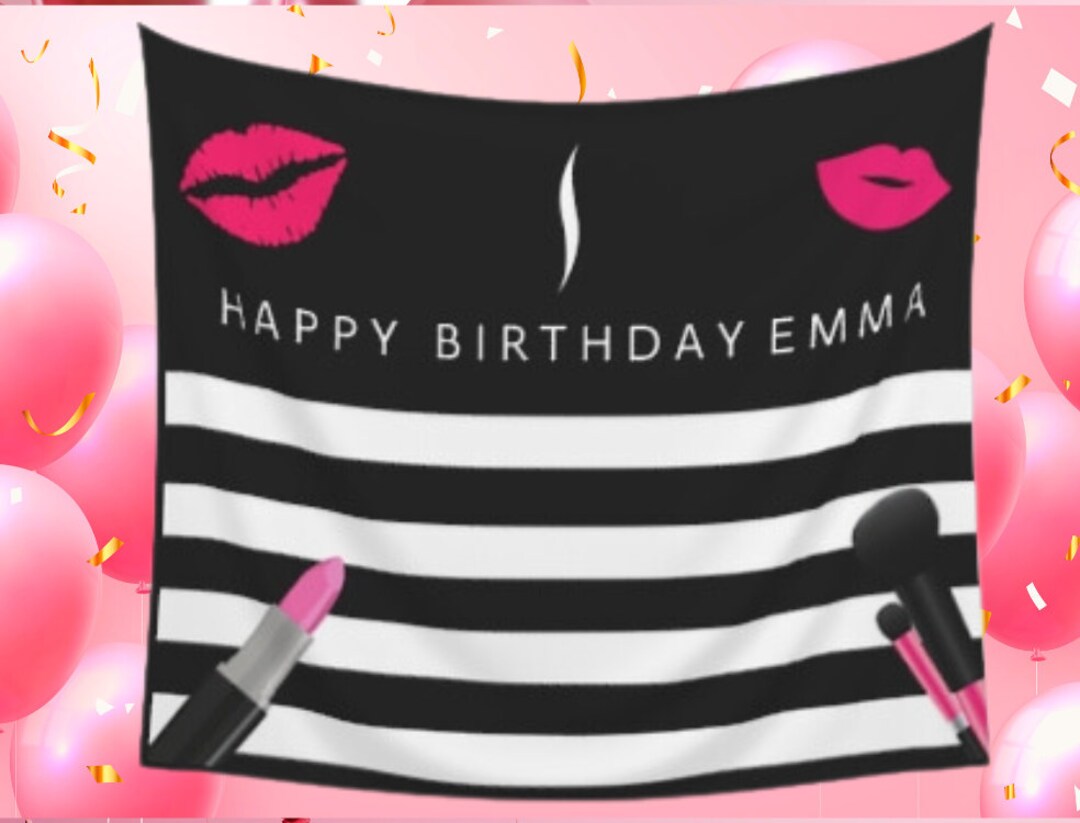 PERSONALIZED Sephora Wall Tapestry Pink Wall Decor Custom Name Birthday ...