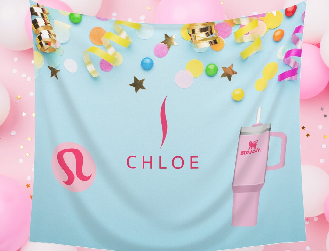 PERSONALIZED Sephora Lululemon Stanley Cup Birthday Backdrop Wall ...