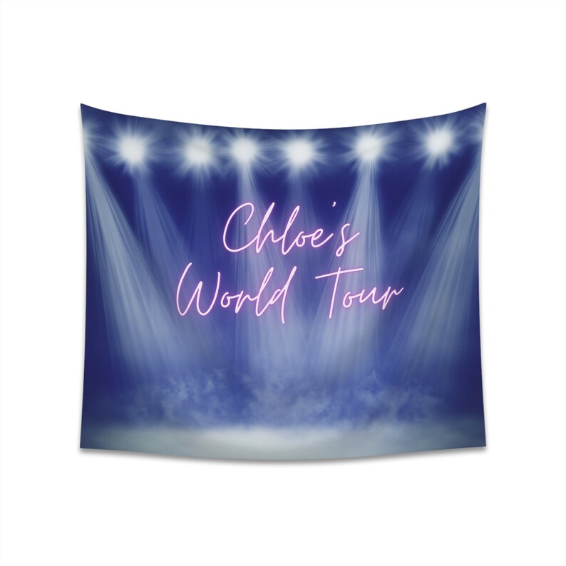 PERSONALIZED Concert Stage Pop Star Wall Tapestry Tween Girls Birthday ...