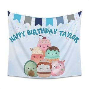 Personalized Squishmallow Inspired Theme Party Backdrop Background ...