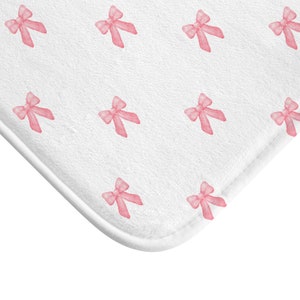 Coquette PINK BOWS Bath Mat Cottage Core Shabby Chic French Country ...