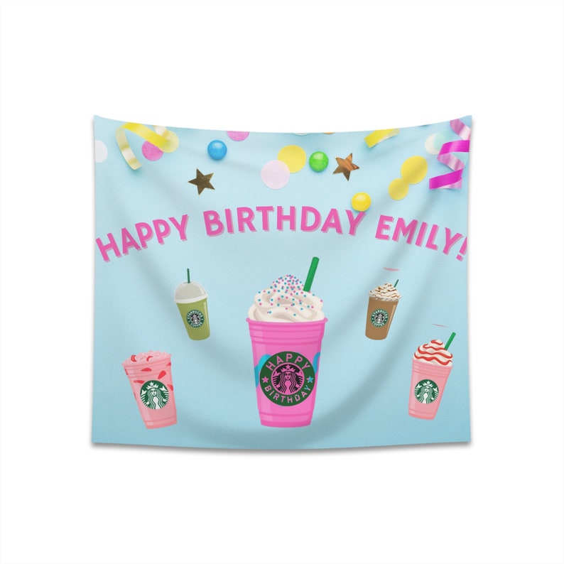 PERSONALIZED Starbucks Inspired Birthday Party Theme Backdrop Sign ...