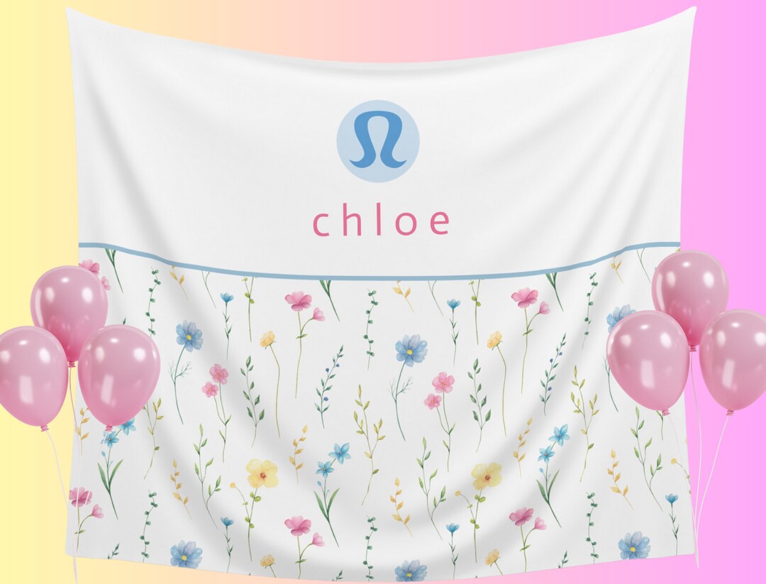 PERSONALIZED LULULEMON Inspired Pastel Floral Wall Tapestry Bedroom ...