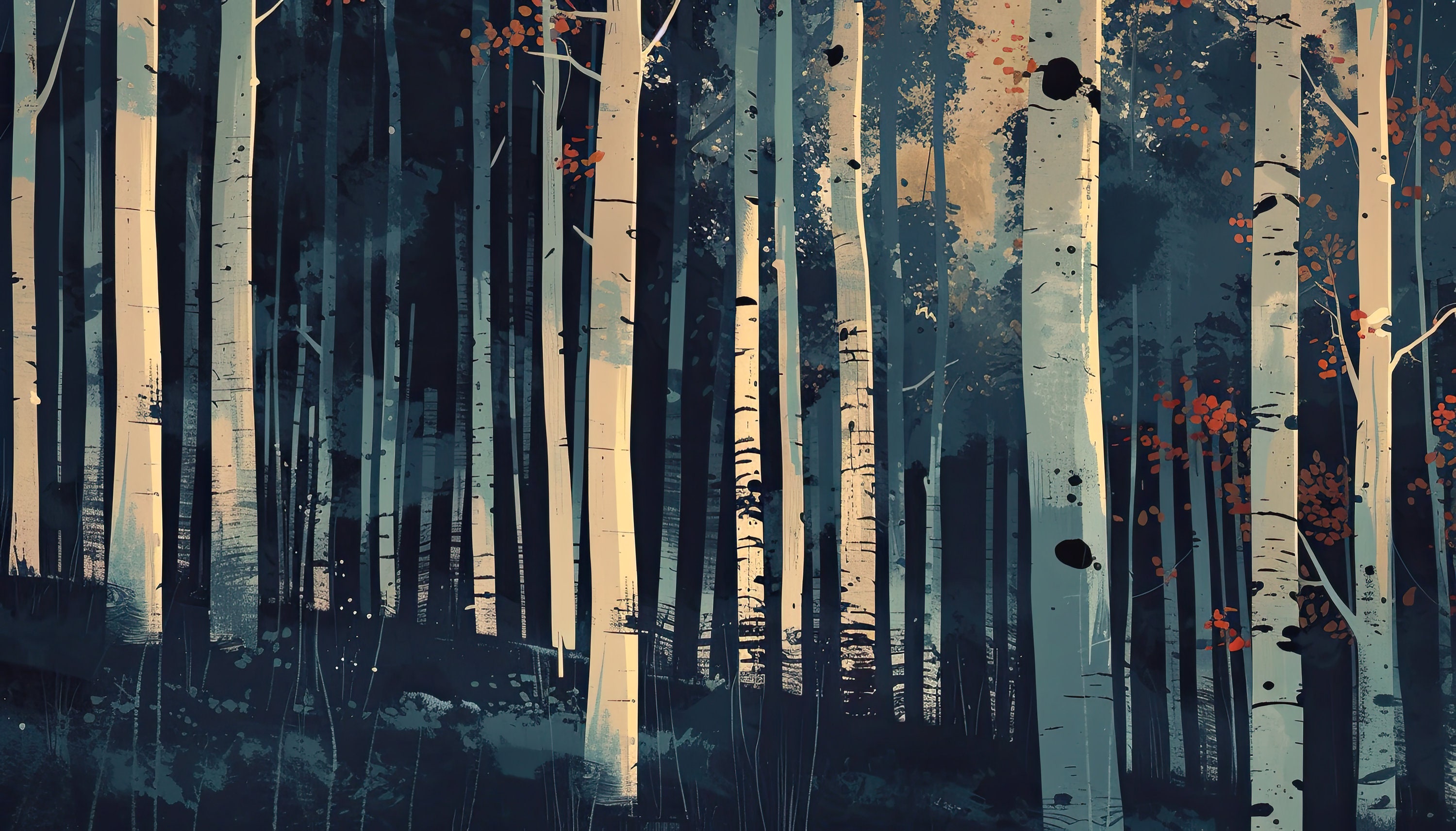 Aspen Trees PRINTABLE Artwork Landscape Art Print High-resolution ...