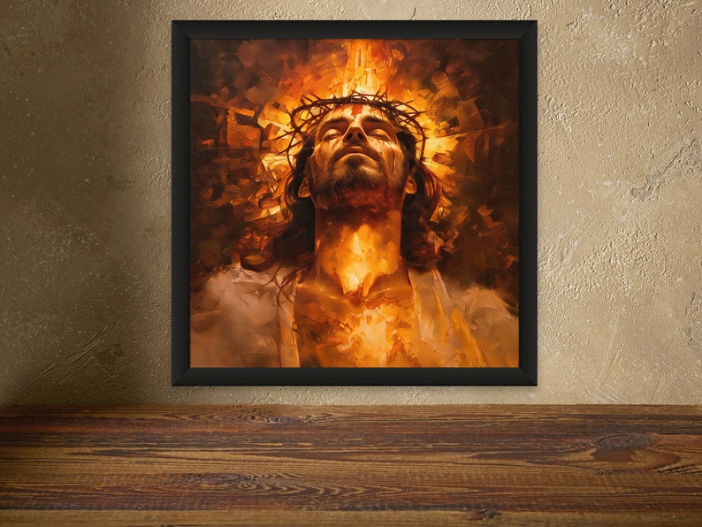 Divine Glow PRINTABLE Jesus Painting | Inspirational Christian Wall ...