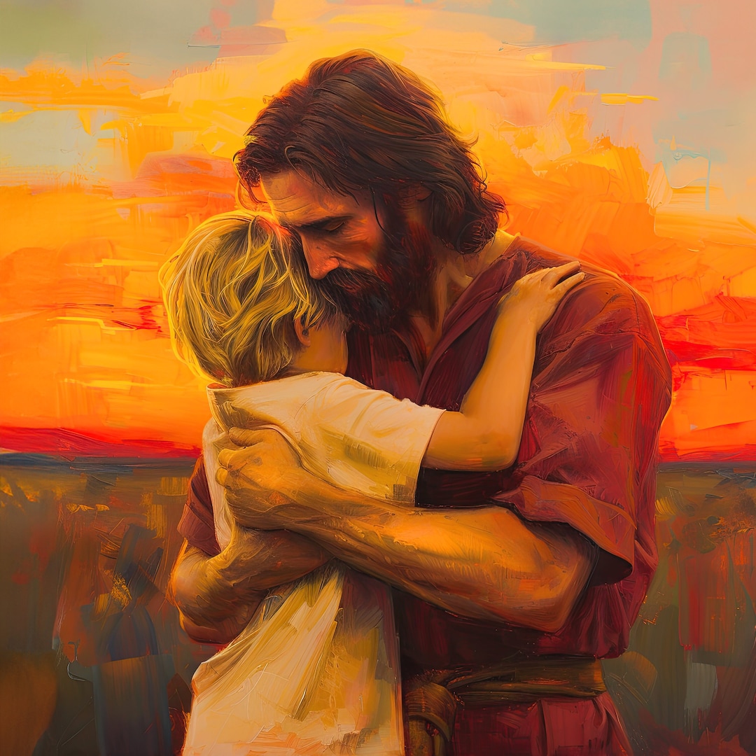 Warm Embrace PRINTABLE Jesus Painting | Inspirational Christian Wall ...