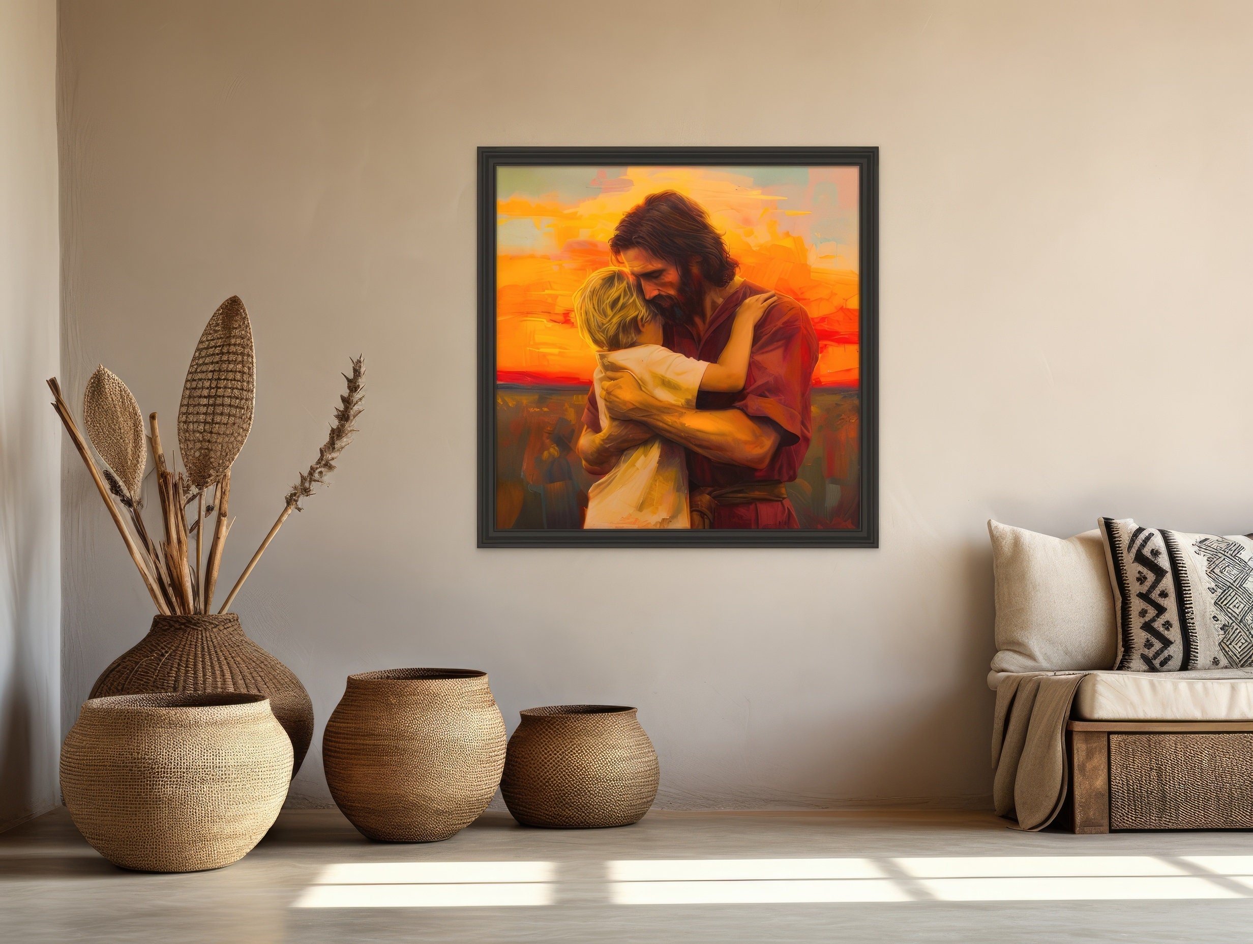 Warm Embrace PRINTABLE Jesus Painting | Inspirational Christian Wall ...