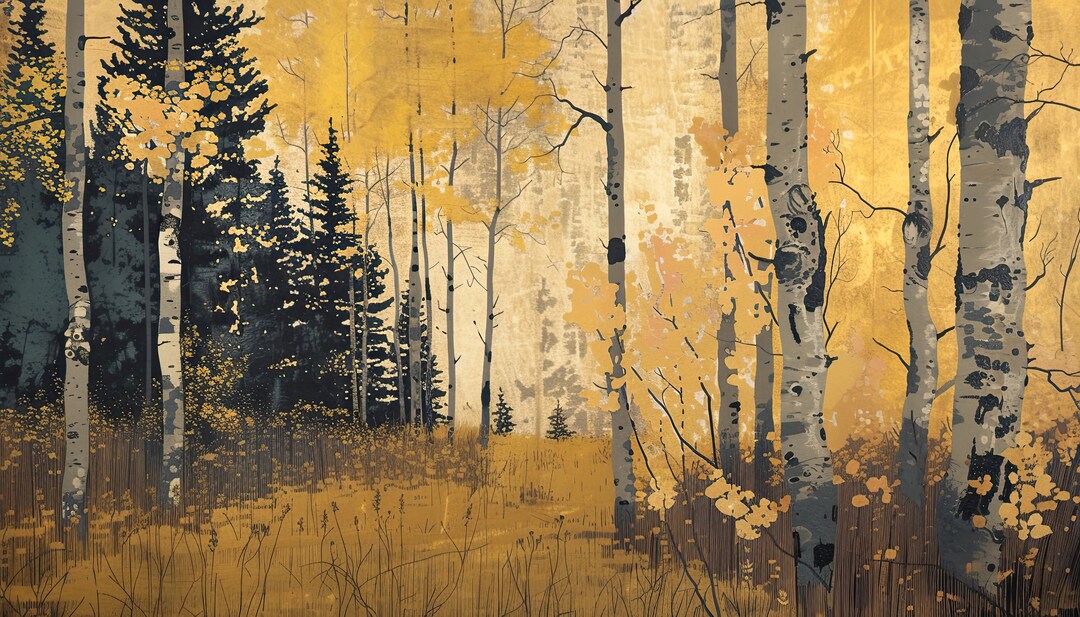 Aspen Trees PRINTABLE Artwork | Landscape Art Print | High-resolution ...