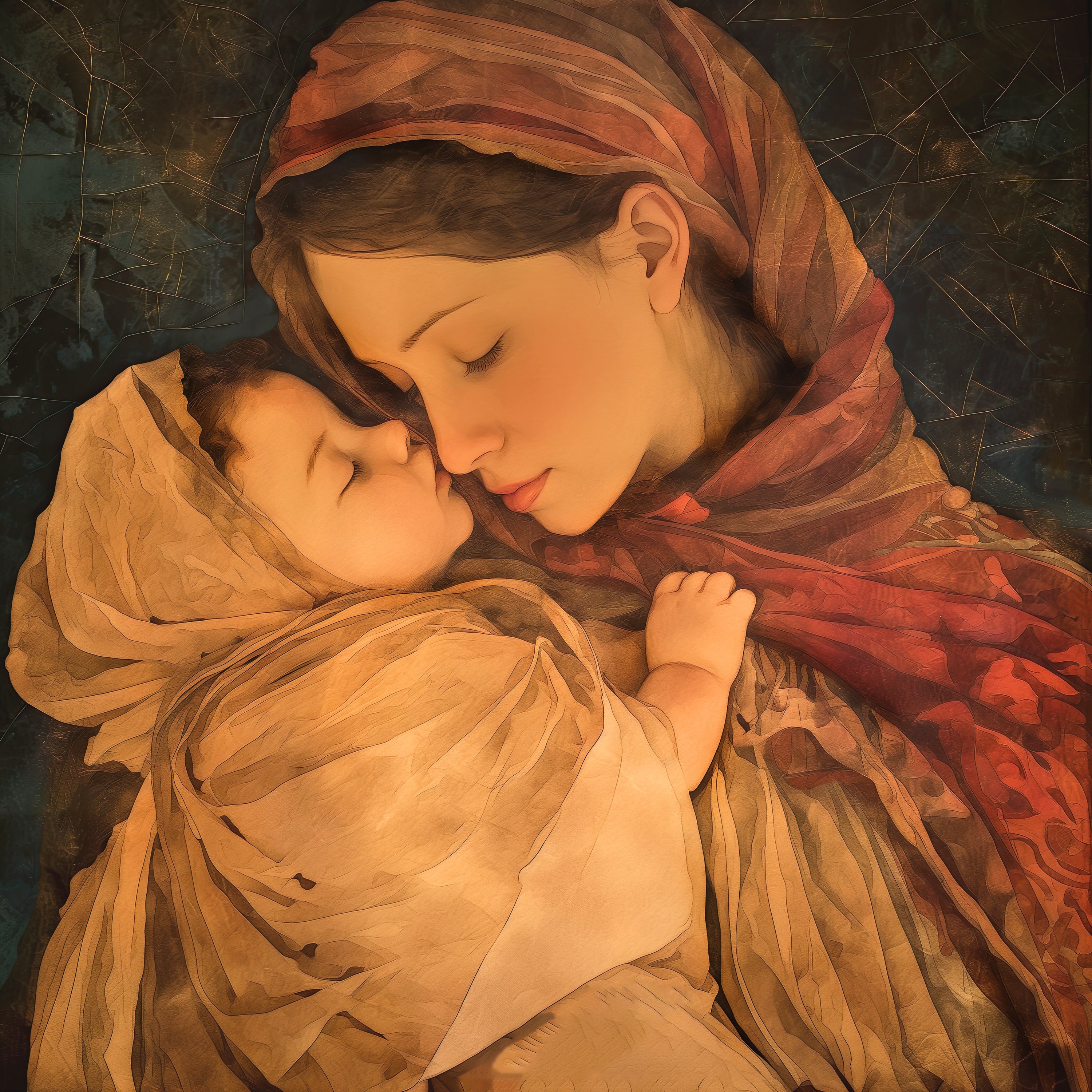 Divine Maternity PRINTABLE Baby Jesus and Mary Painting | Inspirational ...