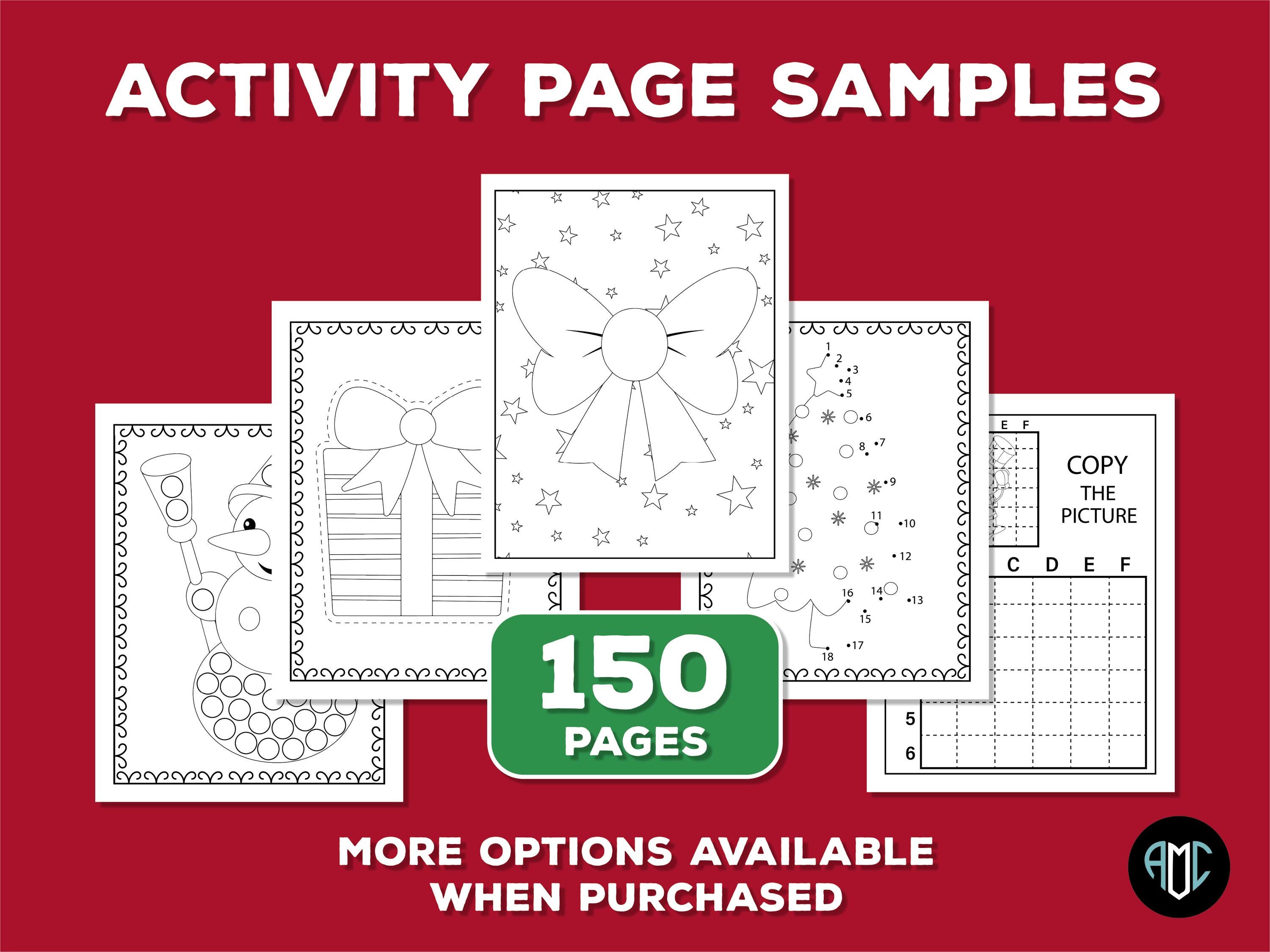 Christmas Activity Pages for Kids, Christmas Printable, Kids Color ...