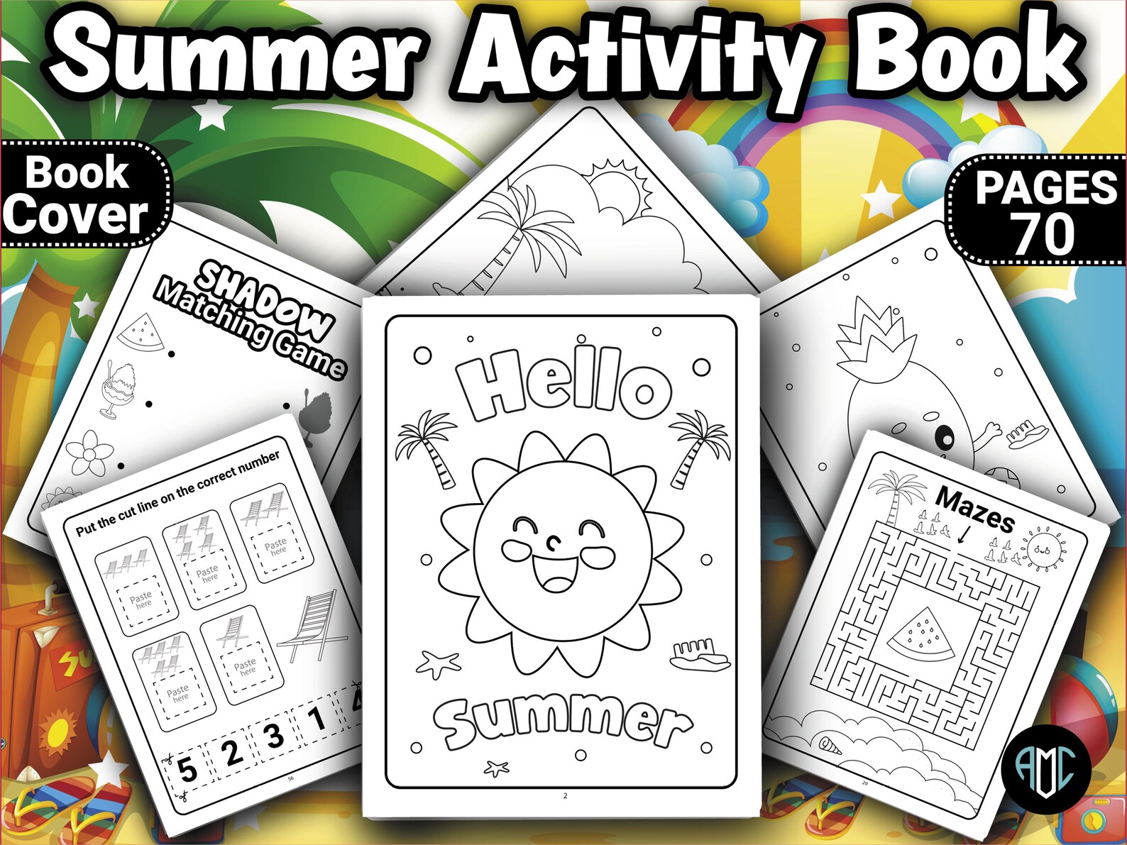 Hello Summer Acitivity Book - Summer - Coloring, Cutting, Pasting ...