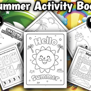 Hello Summer Acitivity Book - Summer - Coloring, Cutting, Pasting ...