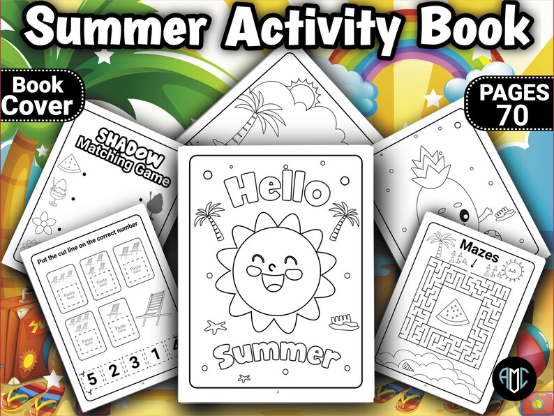 Hello Summer Acitivity Book - Summer - Coloring, Cutting, Pasting ...
