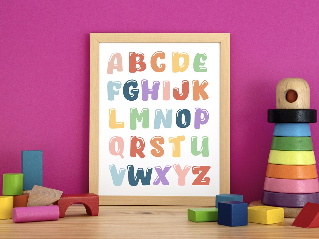 Set of 2 Educational Posters, Digital Download, Alphabet, Numbers 1-10 ...