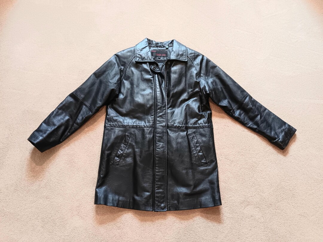 Vintage Phase 2 Women's Black Leather Coat Size Medium - Etsy