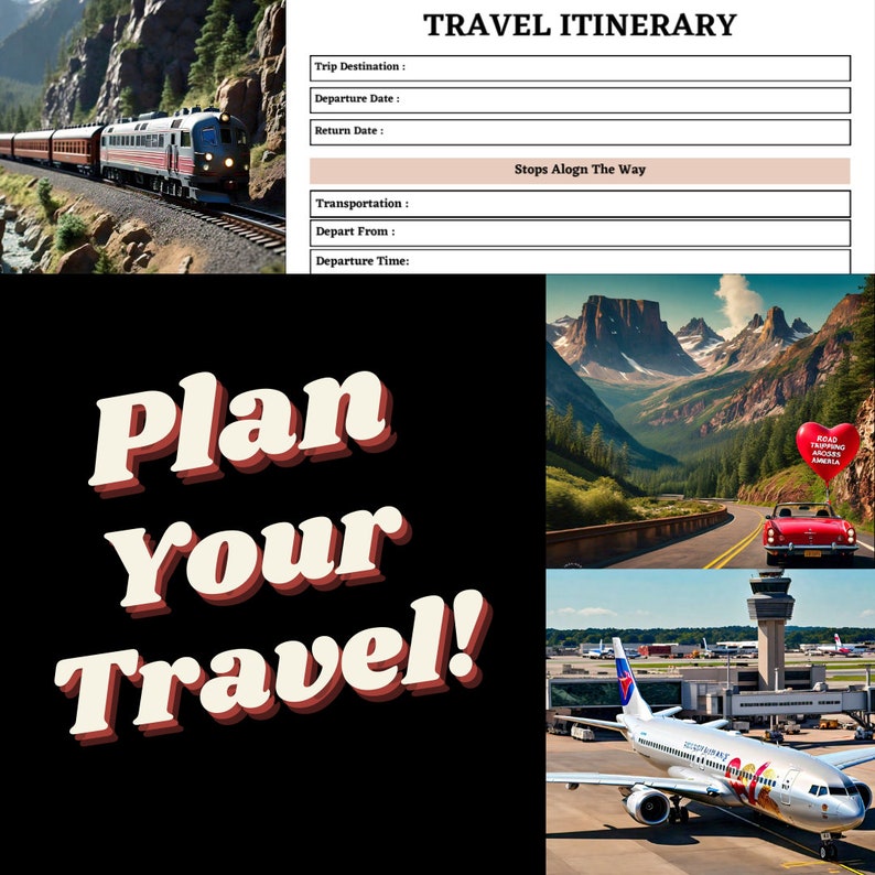 Travel Planner & Itinerary Checklist for Travel and Trip Journal ...