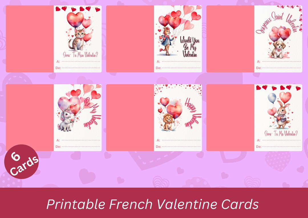 Animal Valentine Cards, Love Cards, Valentines Day Cards - Etsy