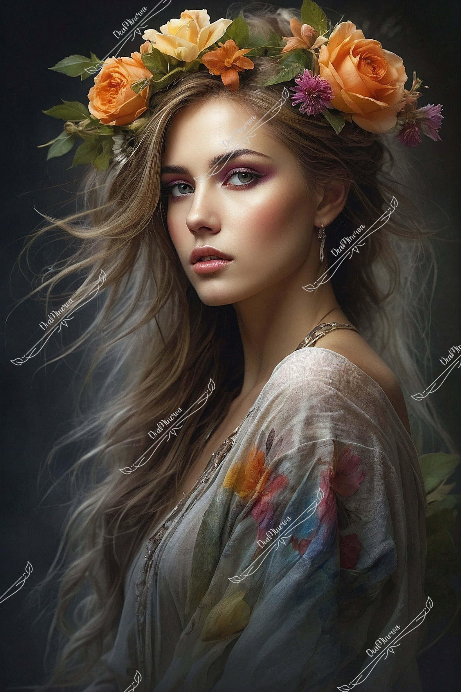 Digital Download, Spring Nymph Portrait, AI Generated Art, Digital Art ...