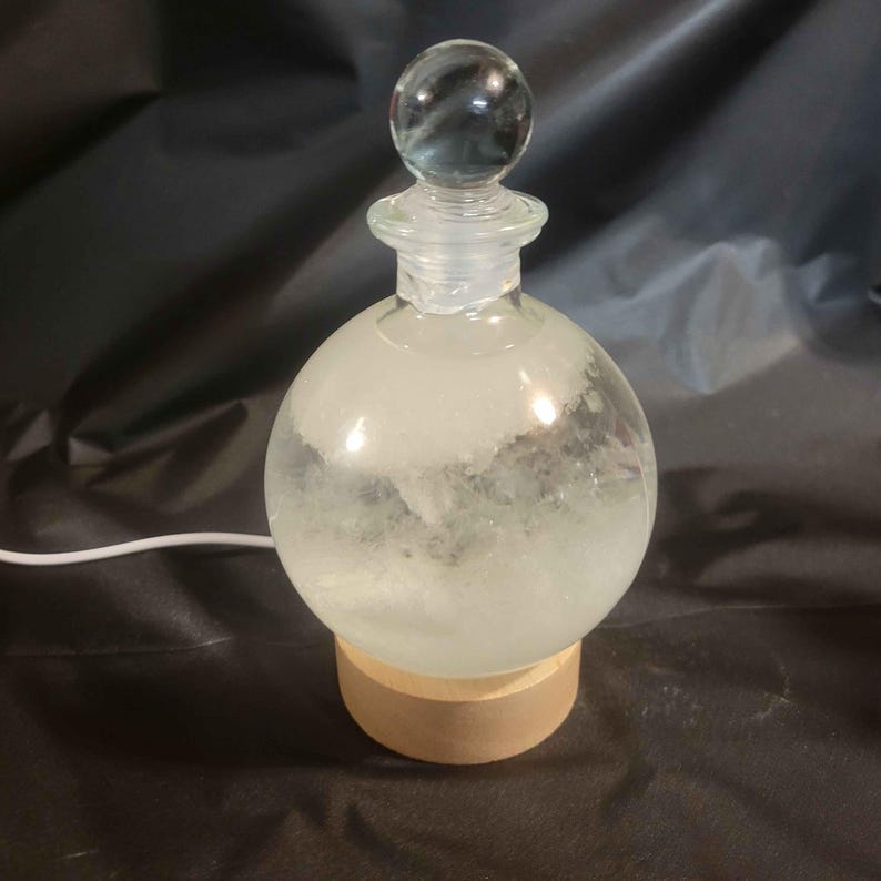 Fitzroy Storm Glass Barometer | Weather Changing Snow Globe With LED ...