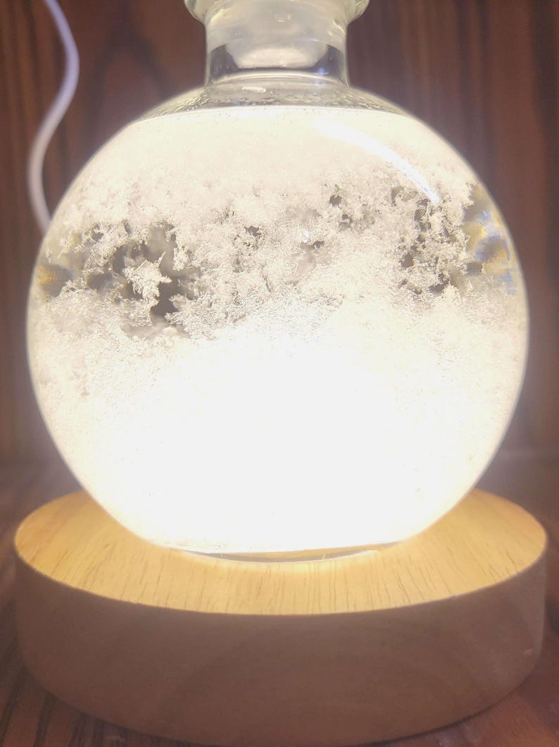 Fitzroy Storm Glass Barometer | Weather Changing Snow Globe With LED ...
