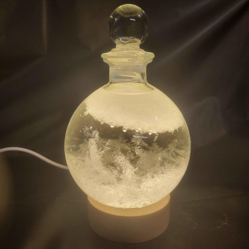 Fitzroy Storm Glass Barometer | Weather Changing Snow Globe With LED ...