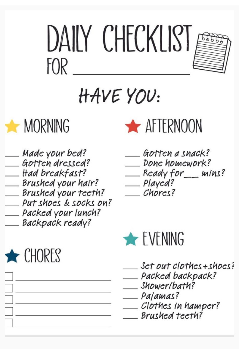 Basic Daily Checklist - Etsy