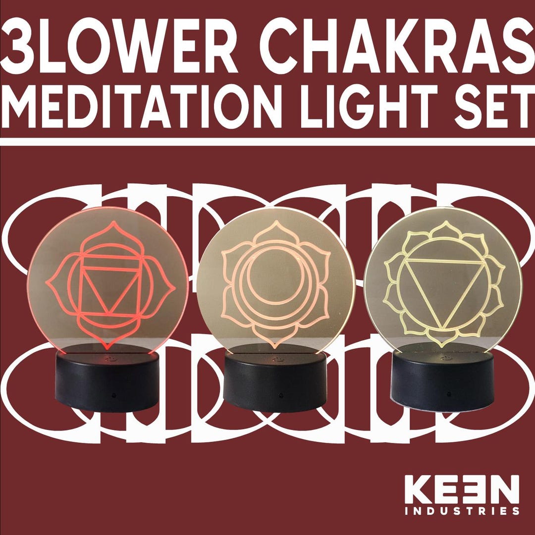 3lower Chakras Meditation Light Set, LED Table Lamp - Etsy
