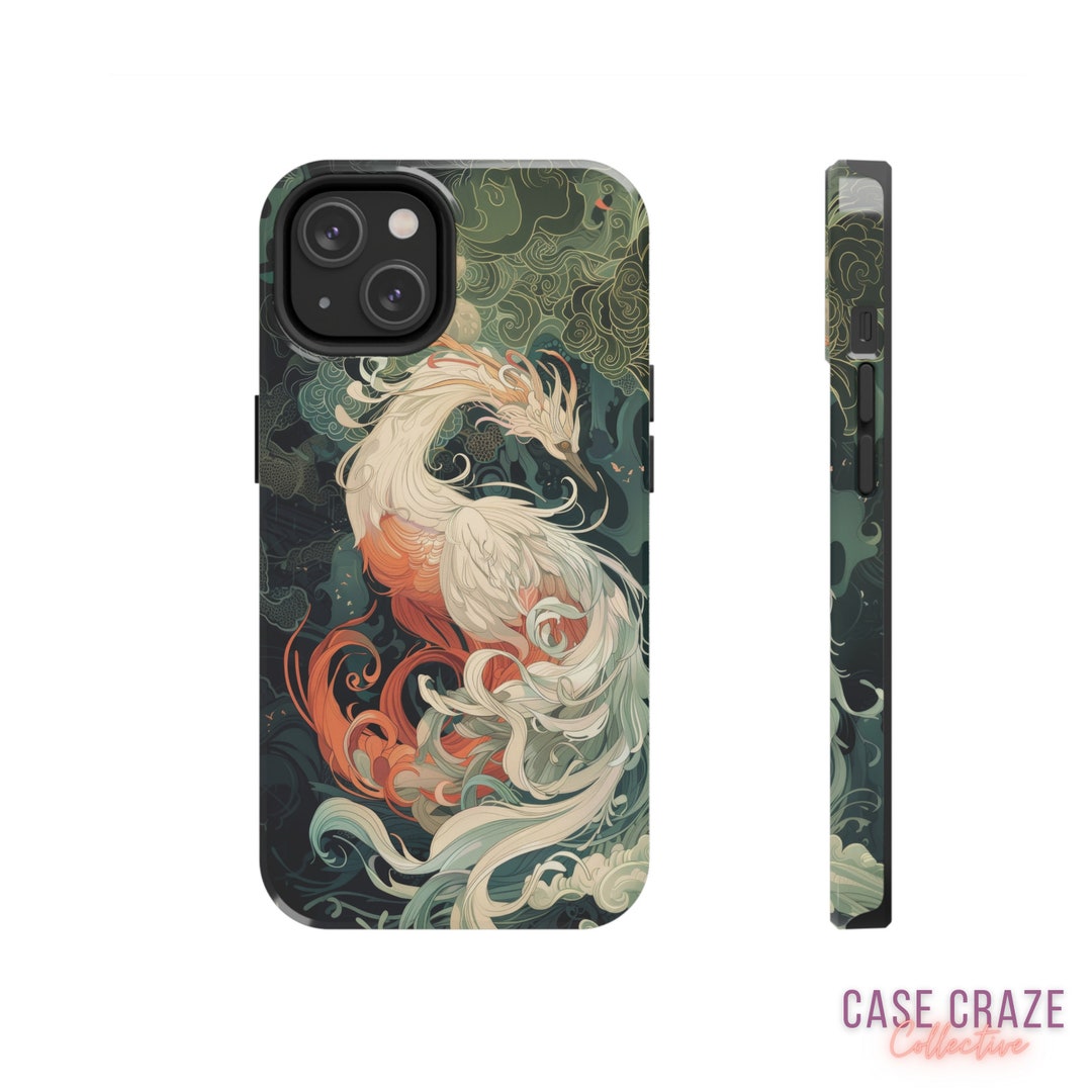 Art Nouveau Phoenix iPhone Case, Elegant Mythical Bird Design Cover for ...