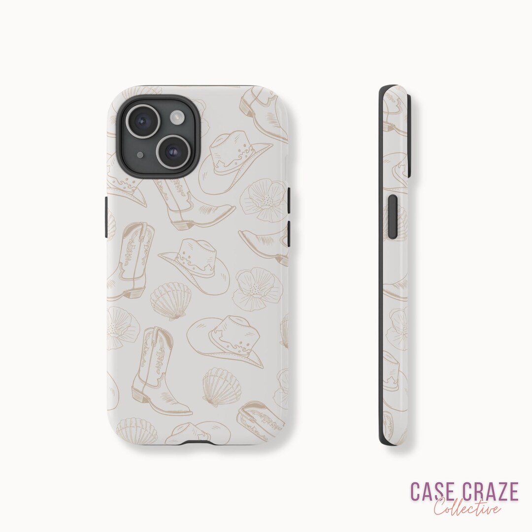 Coastal Cowgirl Collage Beige Phone Case, Coquette Summer Western ...