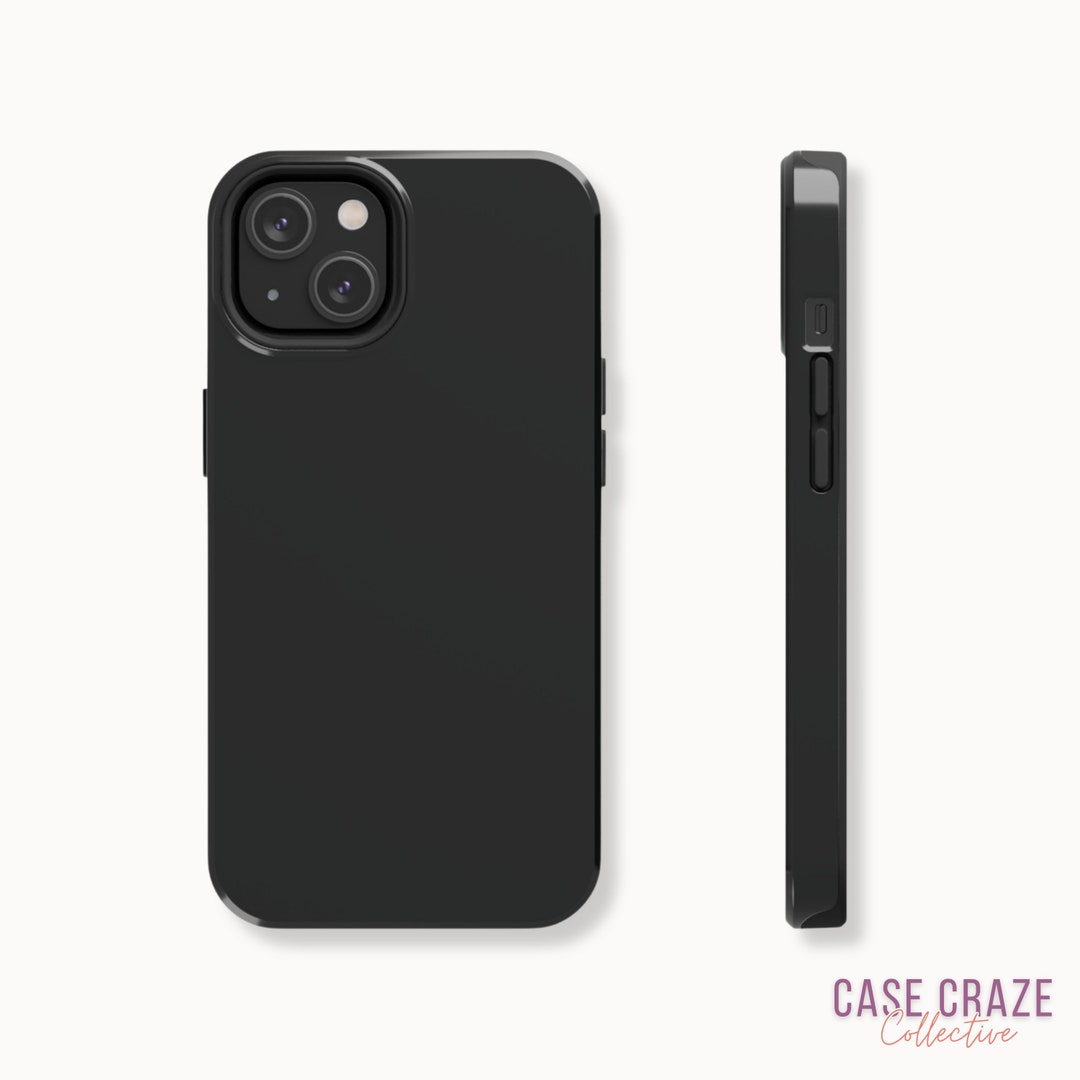 Classic Black Solid Color Phone Case, Limited-edition Fall Minimalist ...