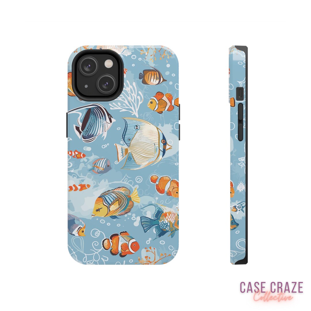 Colorful Reef Tropical Fish & Coral iPhone Case - Clownfish and Angel ...