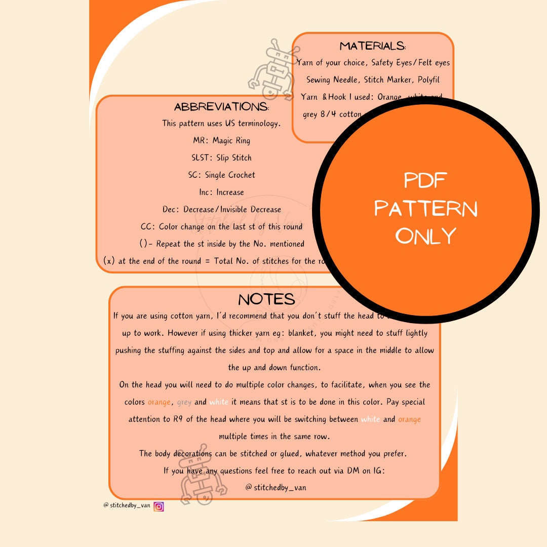 PDF BB8 Crochet Pattern ONLY * Rolling' Droid With Pop up Head - US ...