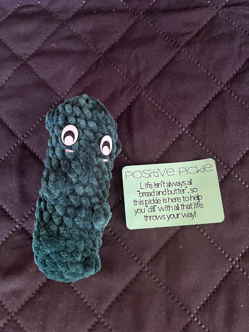 Handmade Crochet Pickle Soft Plush Toy Emotional Support Pickle ...