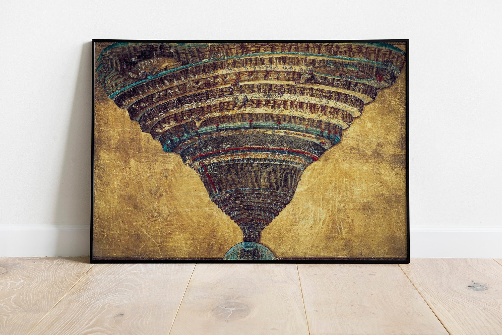 The Map of Hell. Dante, the Divine Comedy by Sandro Botticelli, Hell ...