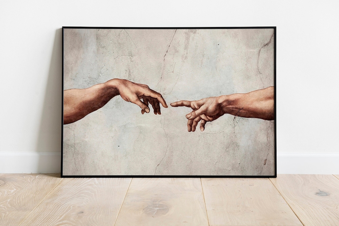 The Creation of Adam, Michelangelo's Masterpiece Digital Art, Digital ...