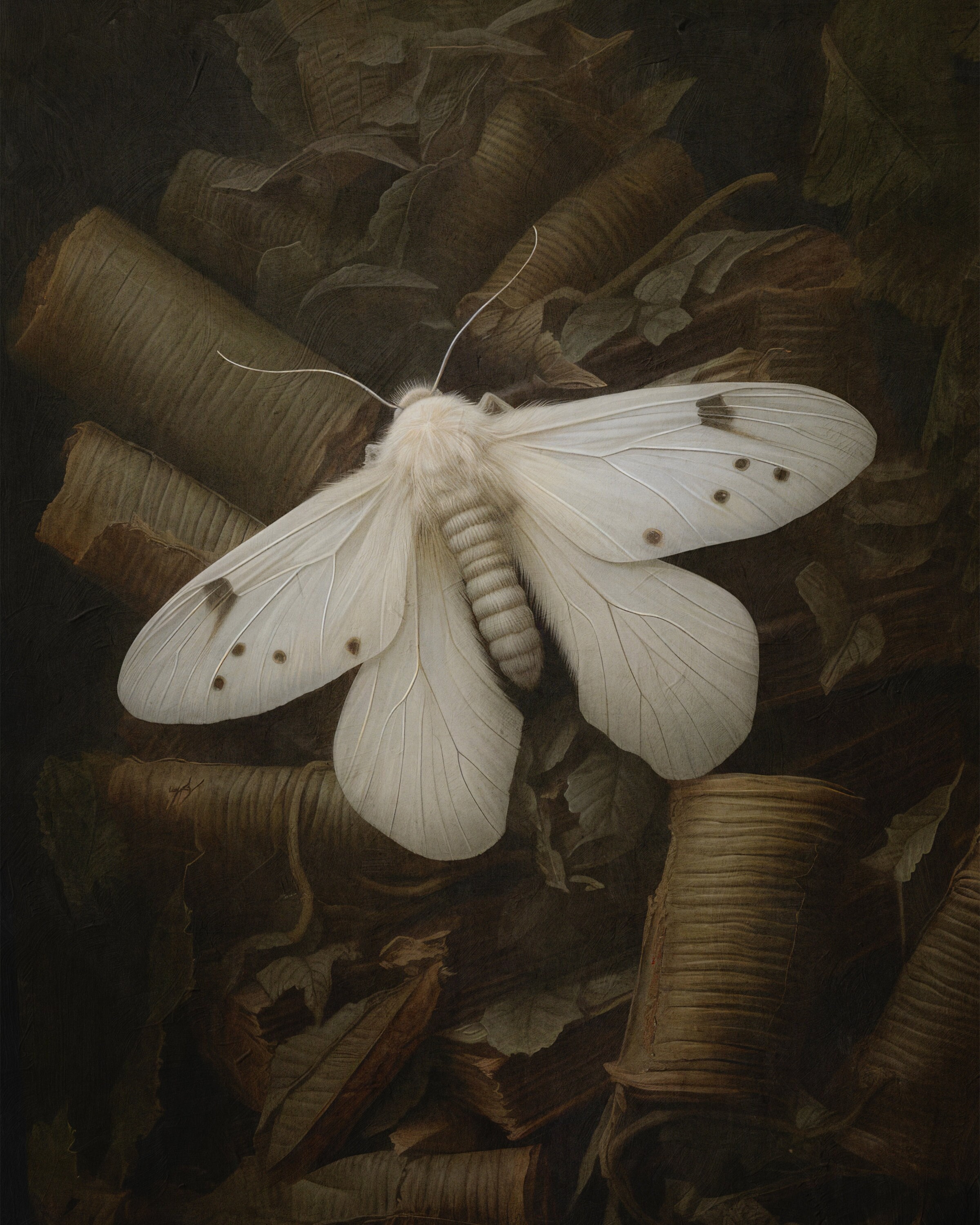 Dark Academia Room Decor, White Night Moth, Gothic Moth Wall Art ...