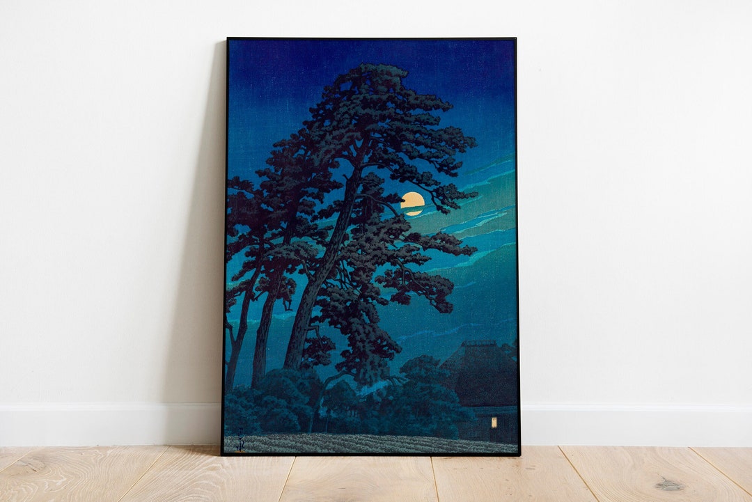 Full Moon in Magome by Kawase Hasui, Japanese Digital Art, Japanese ...
