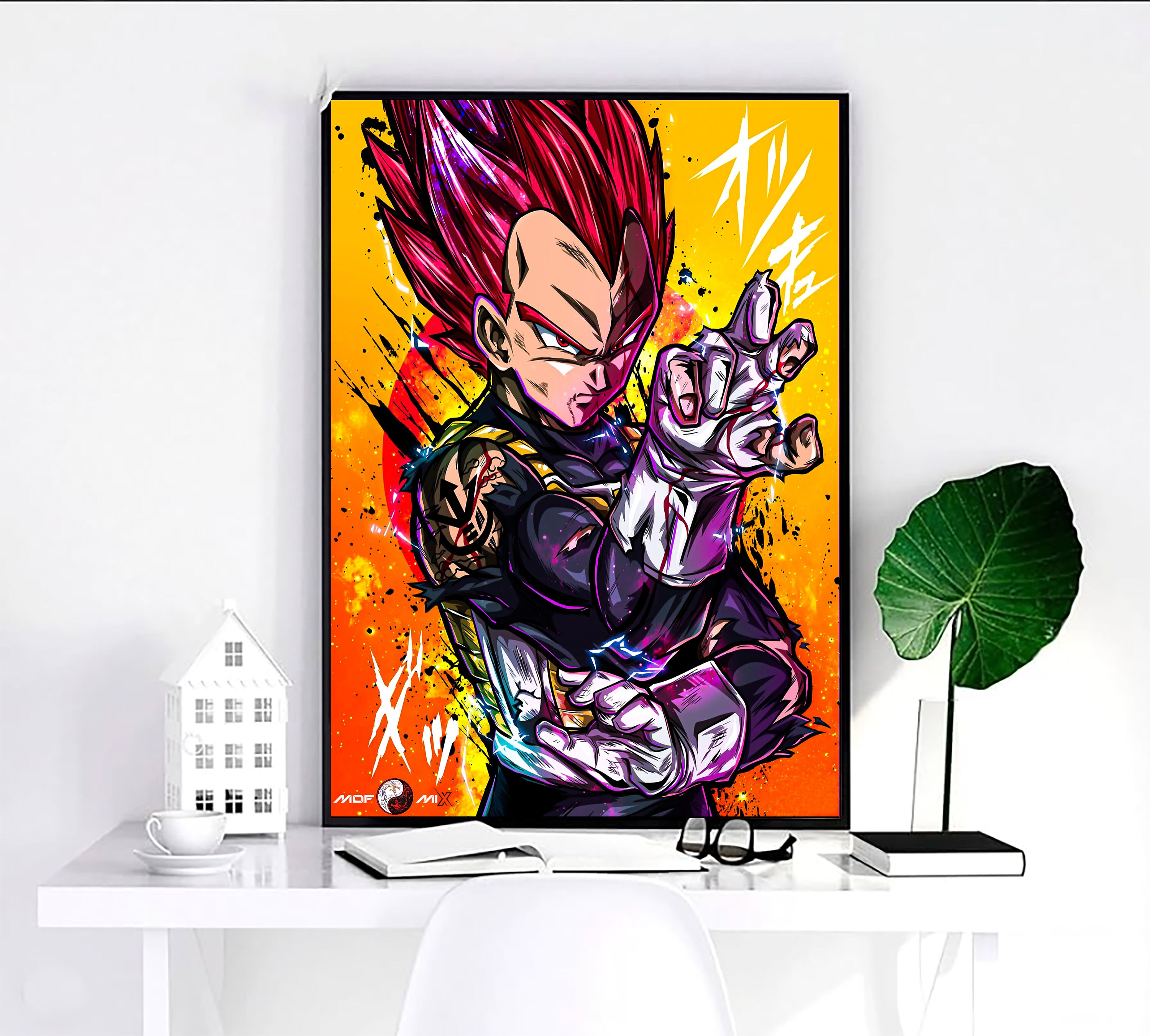 Famous DBZ No Frame Included: Vegeta Super Sayain God - Etsy