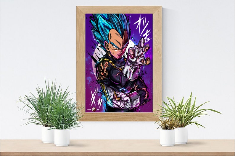 Famous DBZ No Frame Included: Vegeta Super Sayain Blue - Etsy