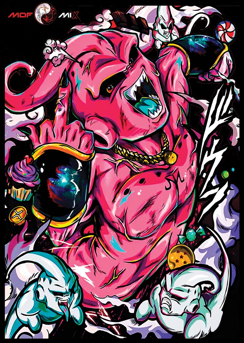 Famous DBZ No Frame Included: Kid Buu, Candy Buu - Etsy