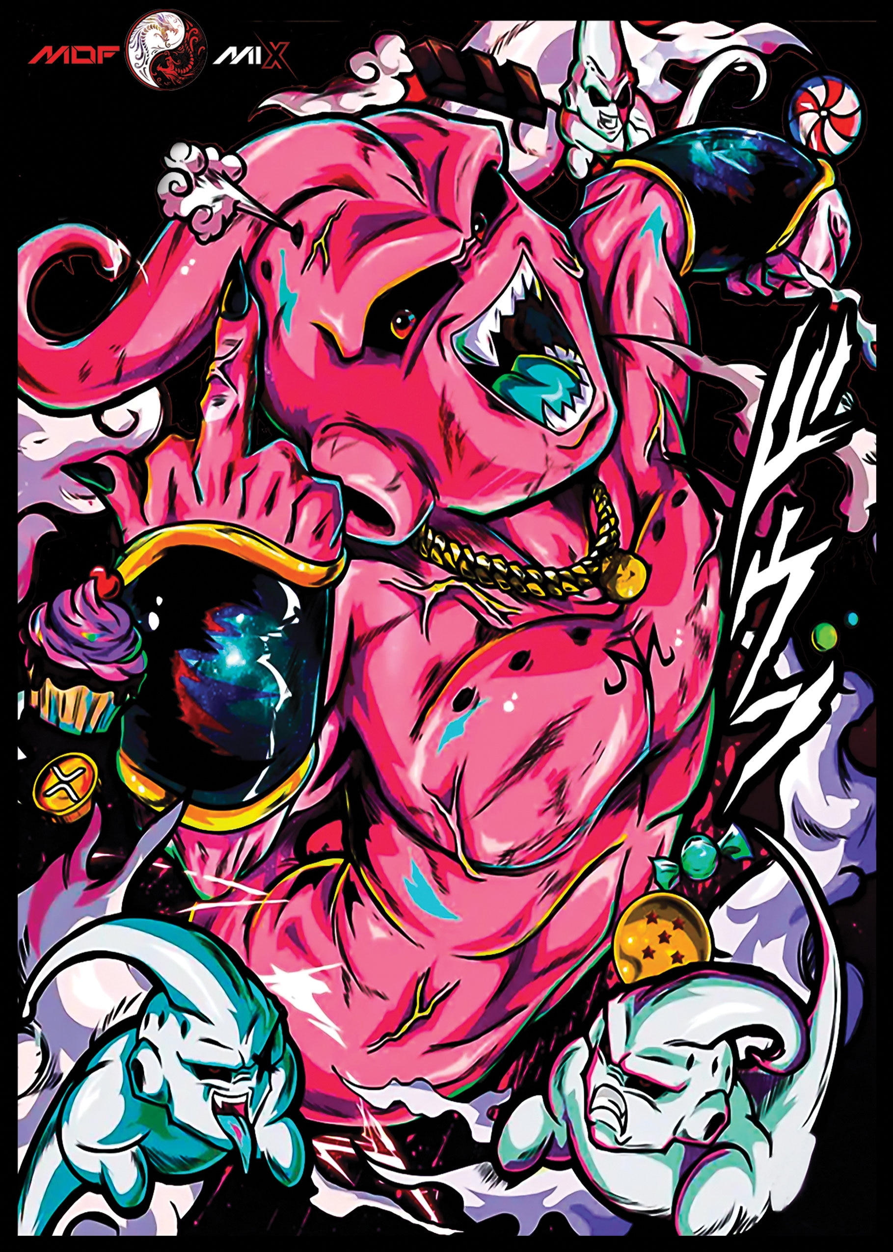 Famous DBZ No Frame Included: Kid Buu, Candy Buu - Etsy