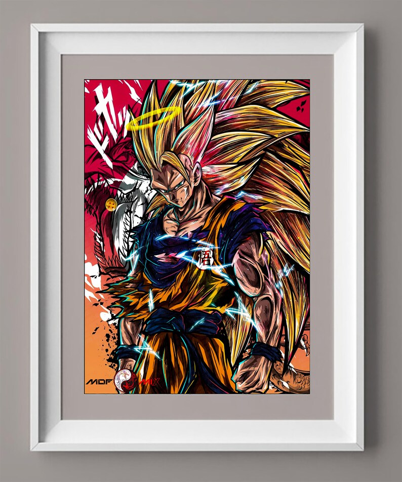 Famous DBZ No Frame Included: Goku Super Sayain 3 - Etsy