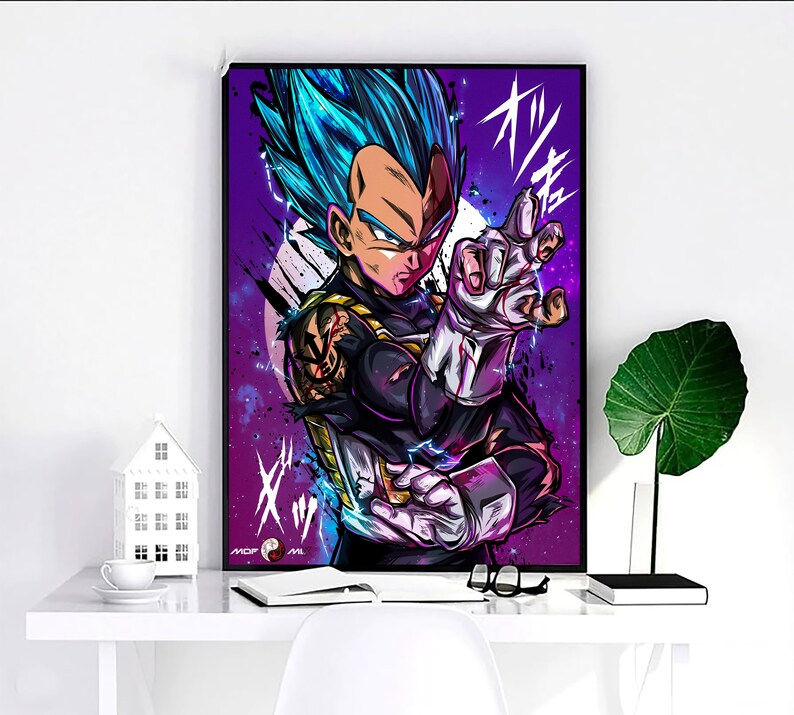 Famous DBZ No Frame Included: Vegeta Super Sayain Blue - Etsy